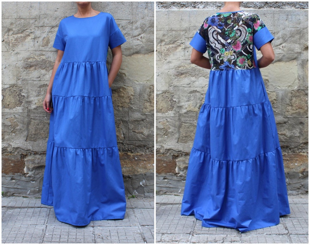 Sale Dress, Blue Maxi Dress, Boho Maxi Dress, Summer Maxi Dress ...