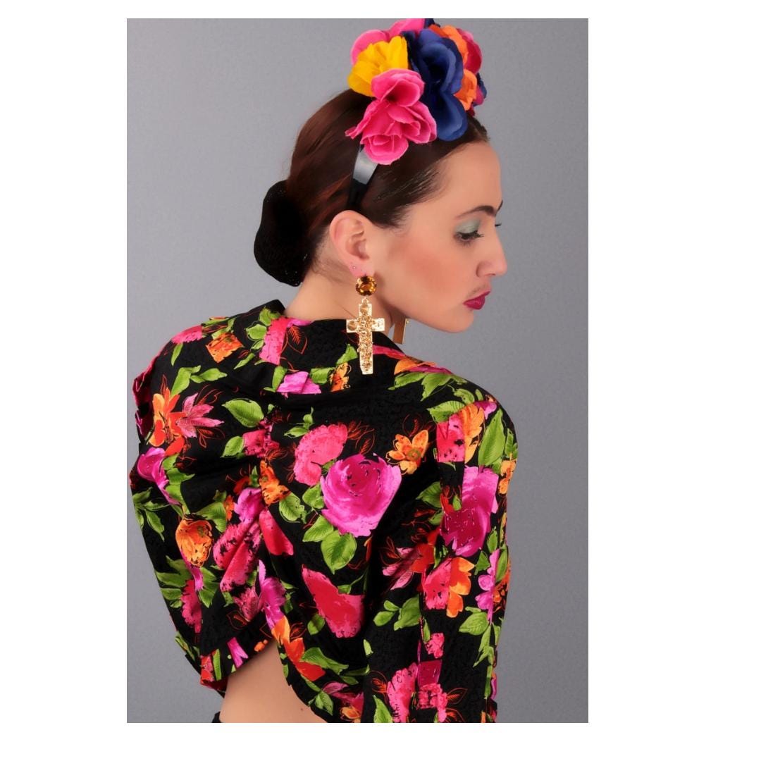 Handmade Unique Bolero in Floral Pattern in S Size, One of a Kind - Etsy