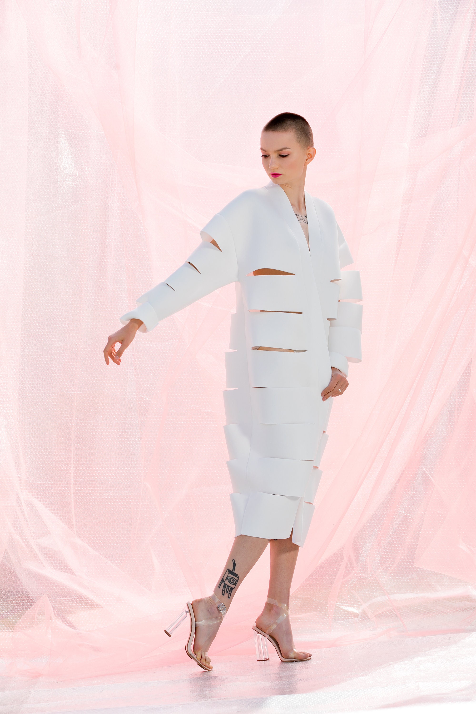 White Futuristic Jacket Neoprene Cutout Jacket Avant Garde - Etsy Canada