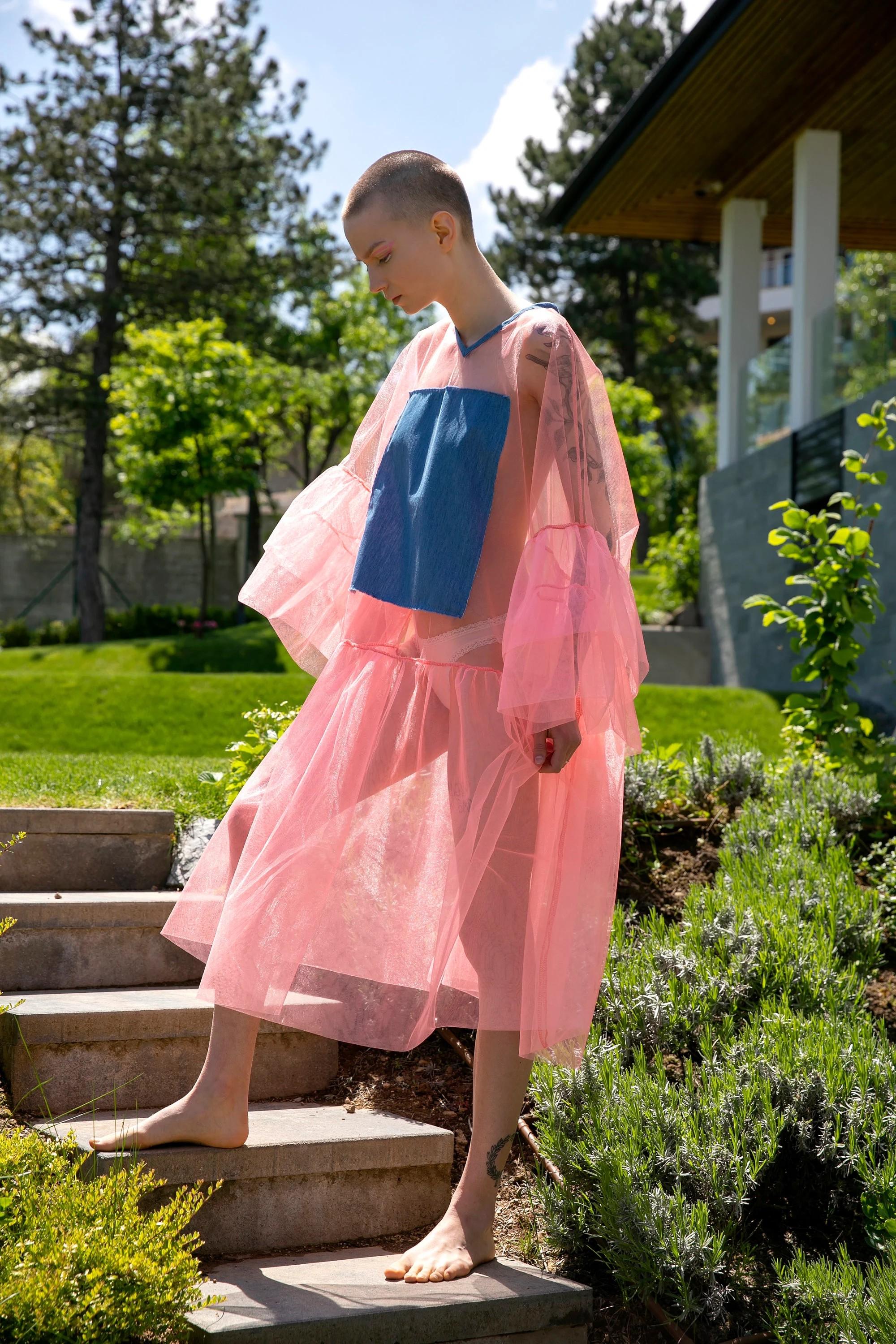 Sheer Tulle Dress in Pink, See Through Party Dress, Festival Dress ...