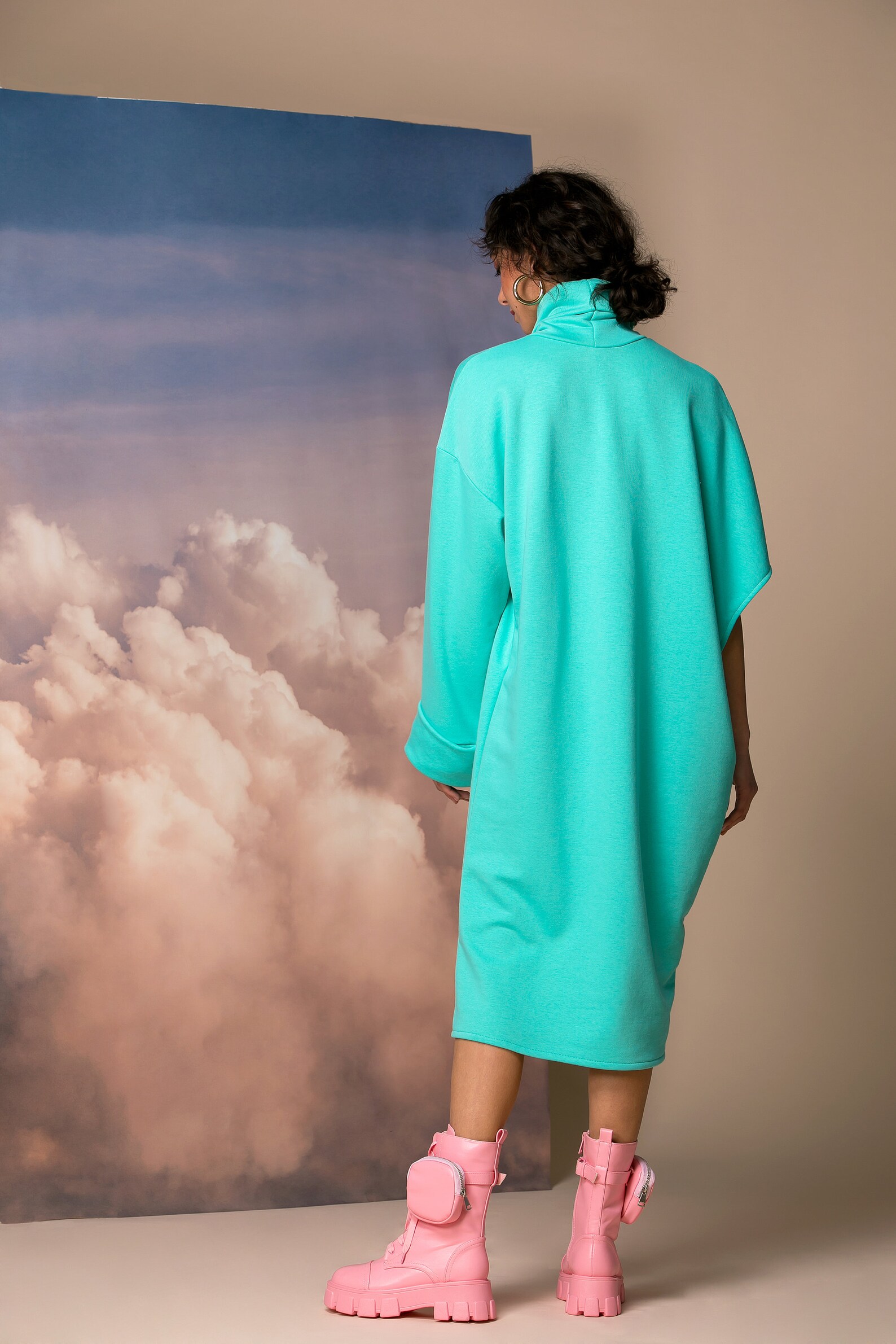 Mint Oversized Sweater Dress Extravagant Dress Oversized - Etsy