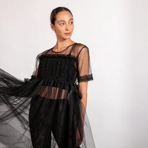 Sheer Dress, See Through Dress, Black Dress, Tulle Dress, Mesh Dress ...