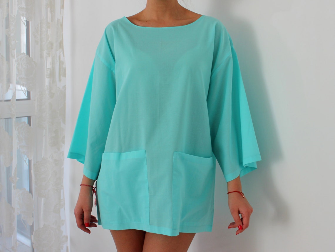 Oversized Tunic, Cotton Tunic, Plus Size Top, Maxi Tunic, Cotton Blouse ...
