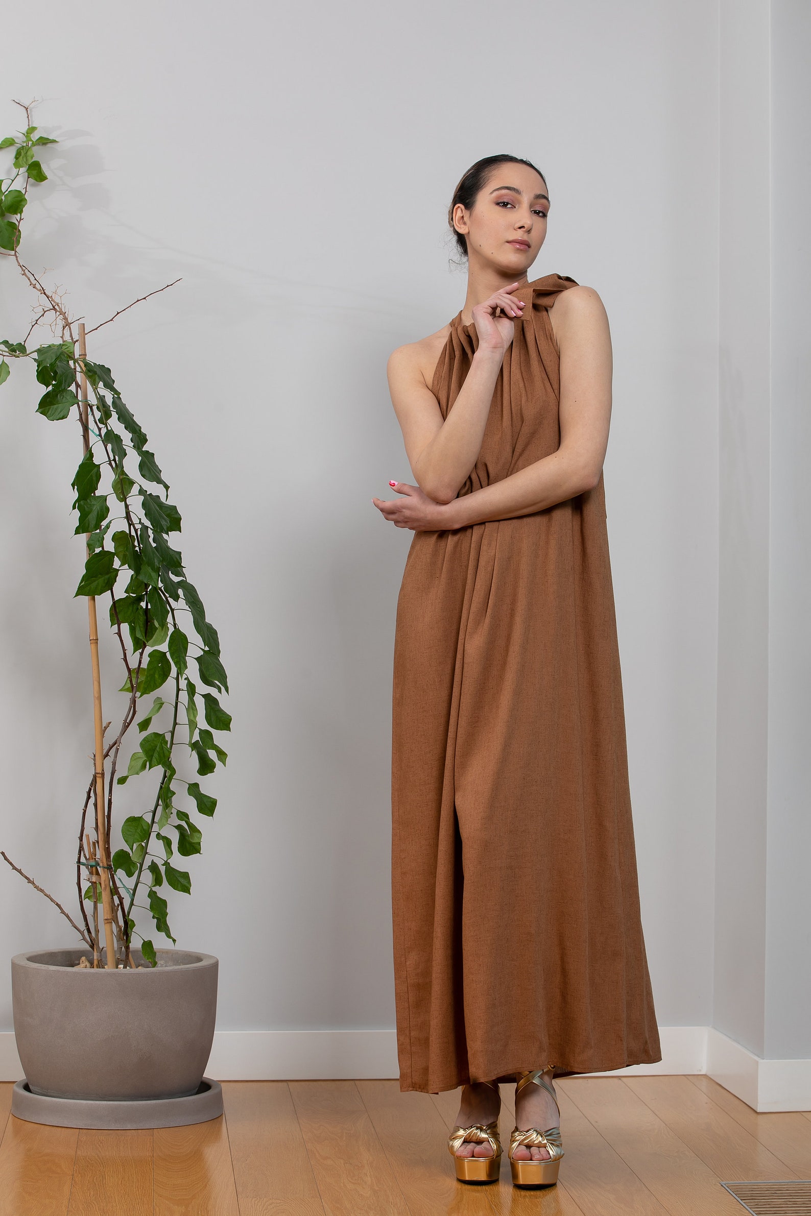 Women Linen Dress Linen Maxi Dress Minimalist Maxi Dress - Etsy