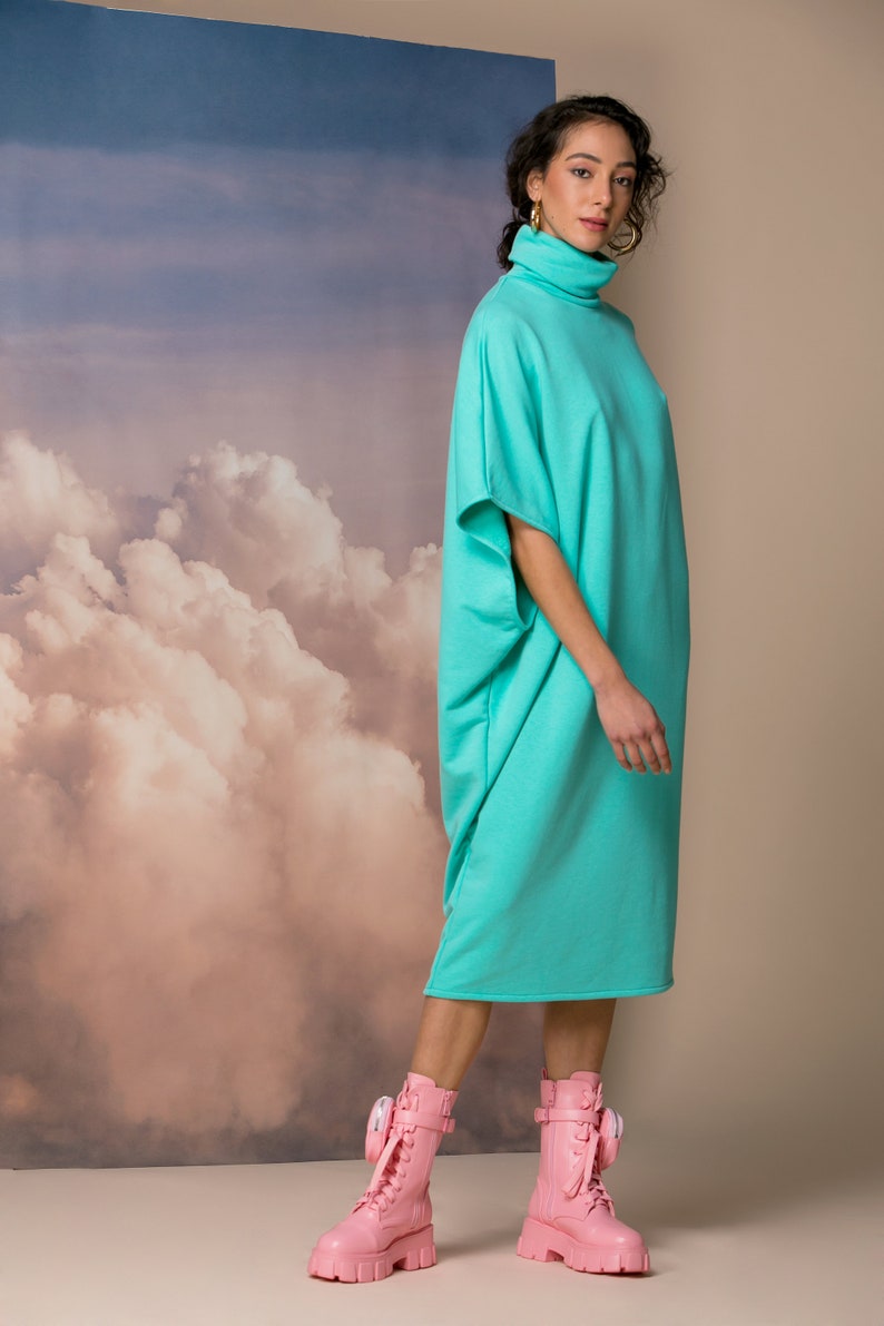 Mint Oversized Sweater Dress Extravagant Dress Oversized - Etsy