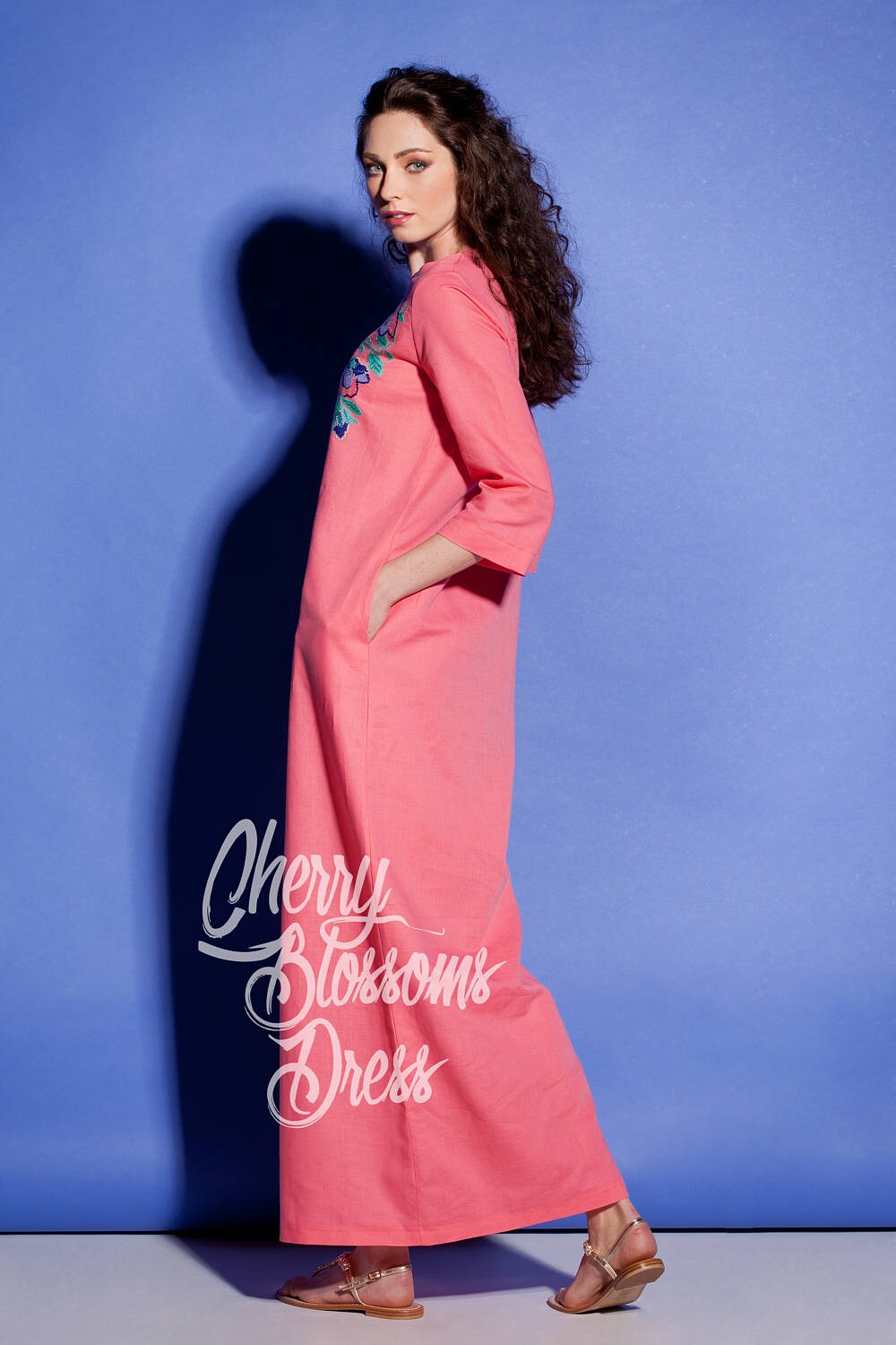 Linen Maxi Dress Embroidered Dress Linen Clothing Plus Size | Etsy