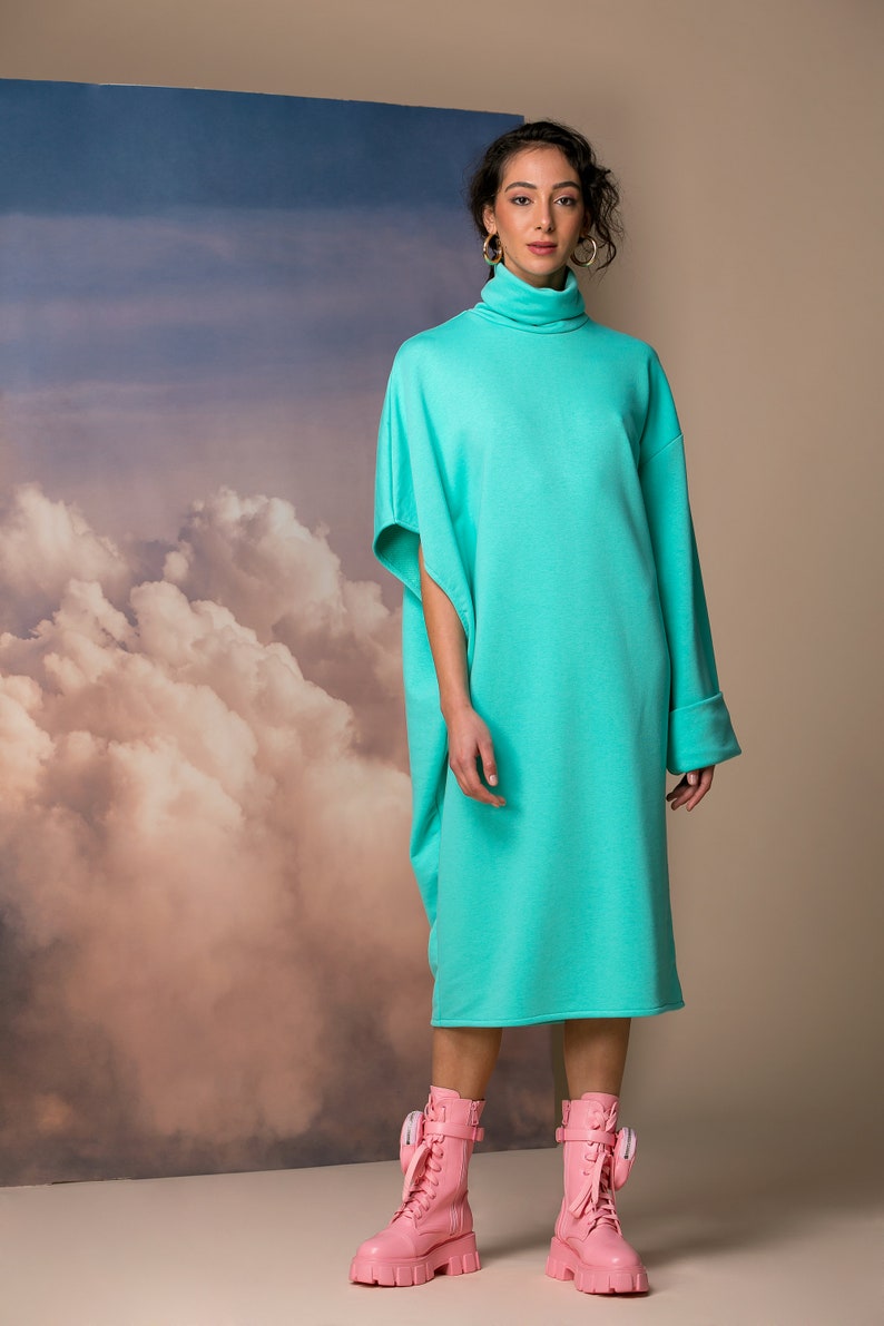 Mint Oversized Sweater Dress Extravagant Dress Oversized - Etsy
