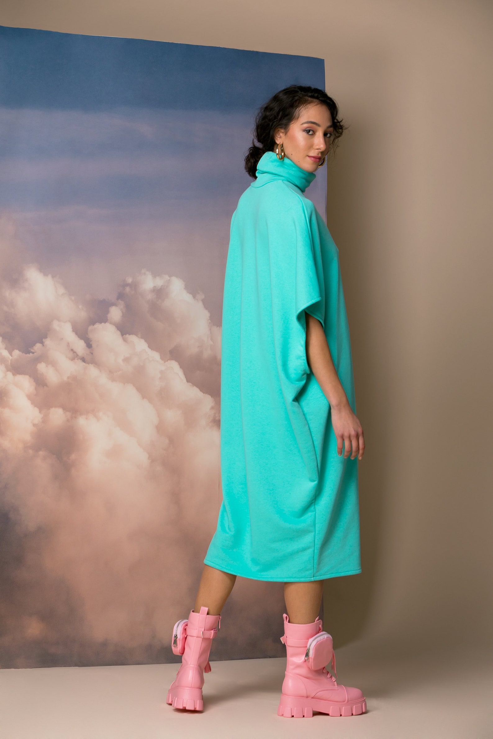 Mint Oversized Sweater Dress Extravagant Dress Oversized - Etsy