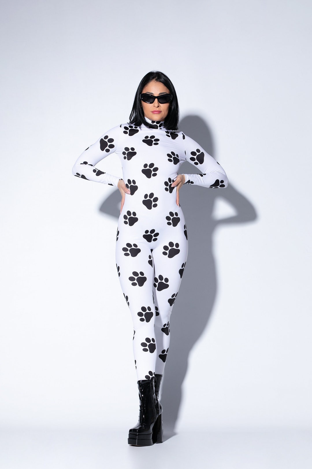 Cat Paws Catsuit: Halloween Rave Festival Spandex Bodysuit - Etsy