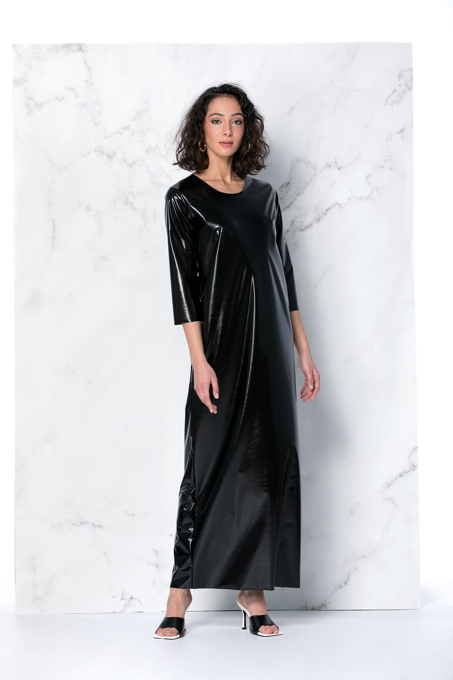 Black Latex Dress Vinyl Dress Women Black Maxi Dress Pencil | Etsy