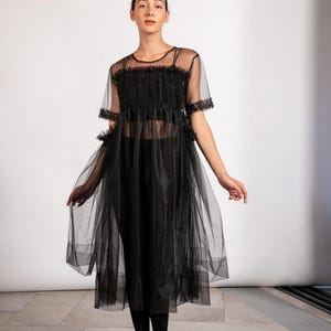 Sheer Dress, See Through Dress, Black Dress, Tulle Dress, Mesh Dress ...