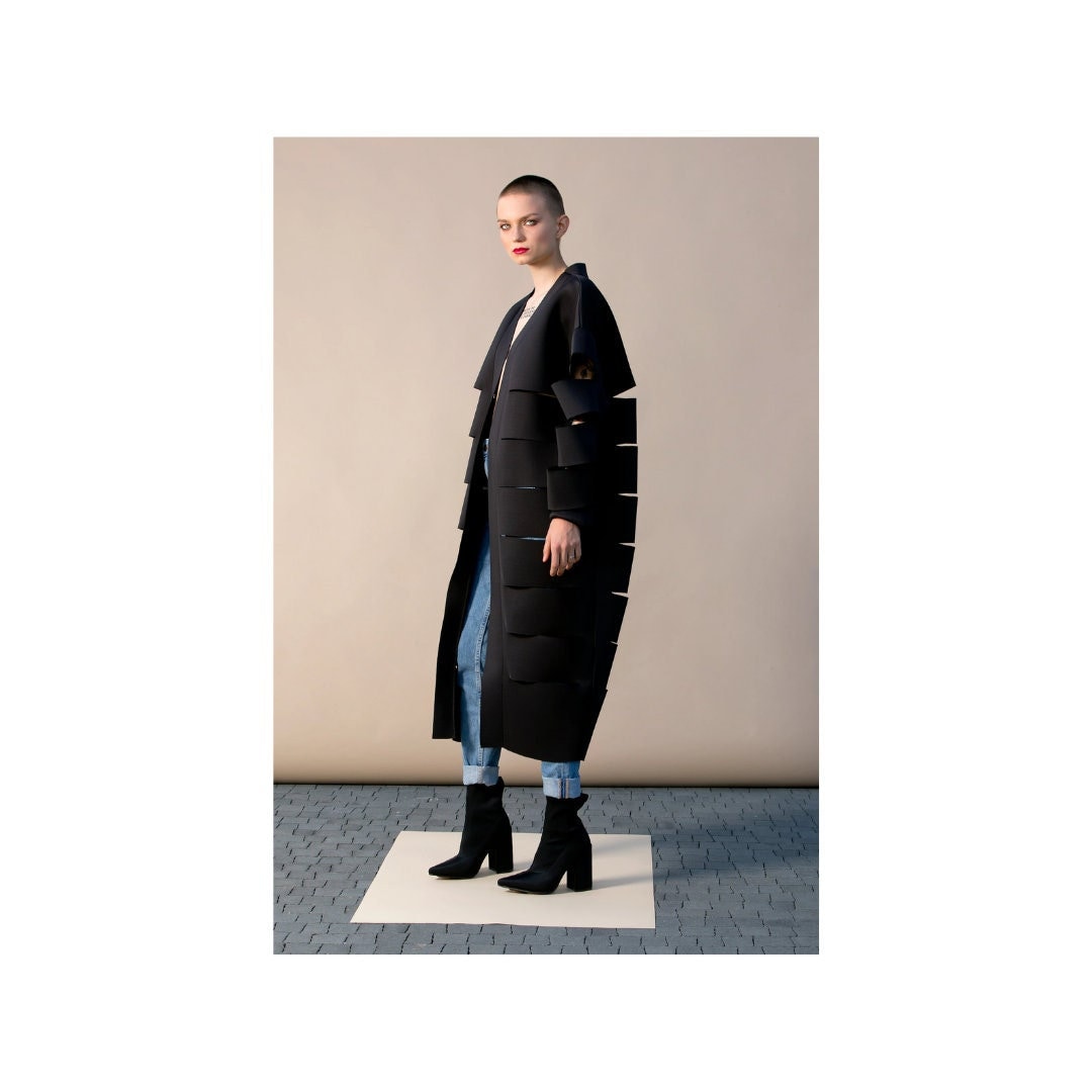 Black Cyberpunk Jacket, Futuristic Clothing, Cyberpunk 2077, Loose Coat ...