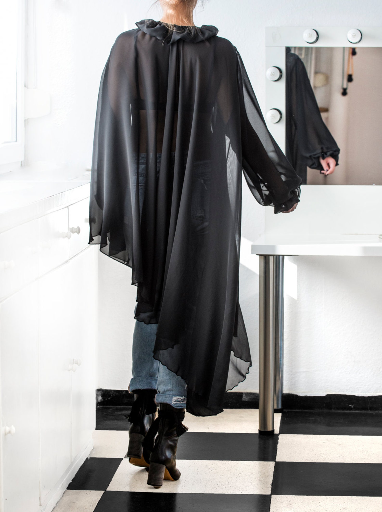 Sheer Tunic Futuristic Clothing Asymmetric Tunic Gothic - Etsy