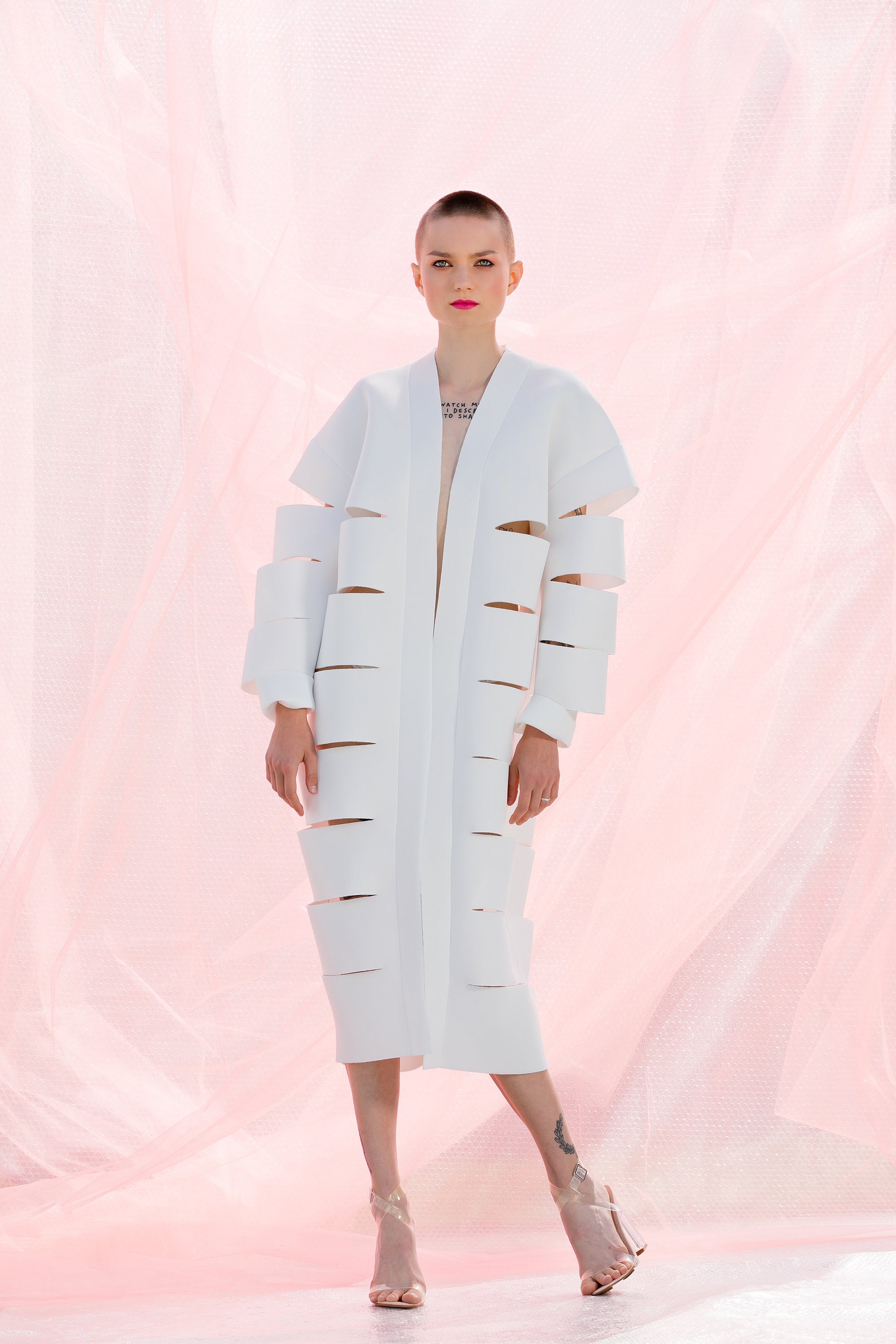 White Futuristic Jacket Neoprene Cutout Jacket Avant Garde | Etsy