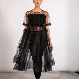 Sheer Dress, See Through Dress, Black Dress, Tulle Dress, Mesh Dress ...