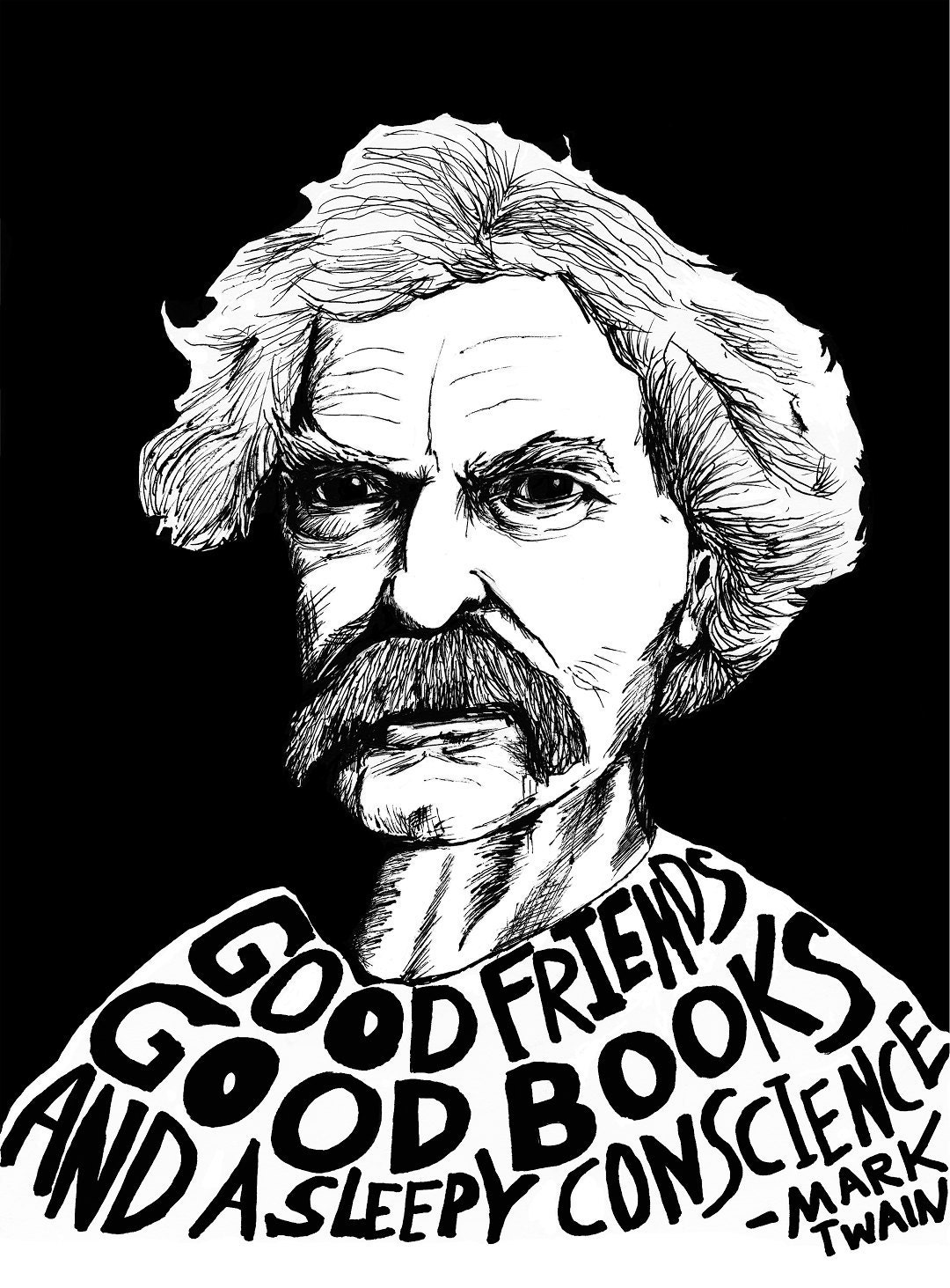 Mark Twain - Author Portrait & Quote - 12x16 Art Print for Classrooms ...