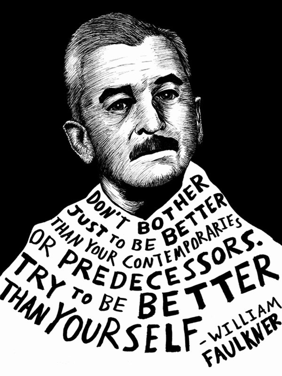 William Faulkner - Author Portrait & Quote - 12x16 Art Print for ...