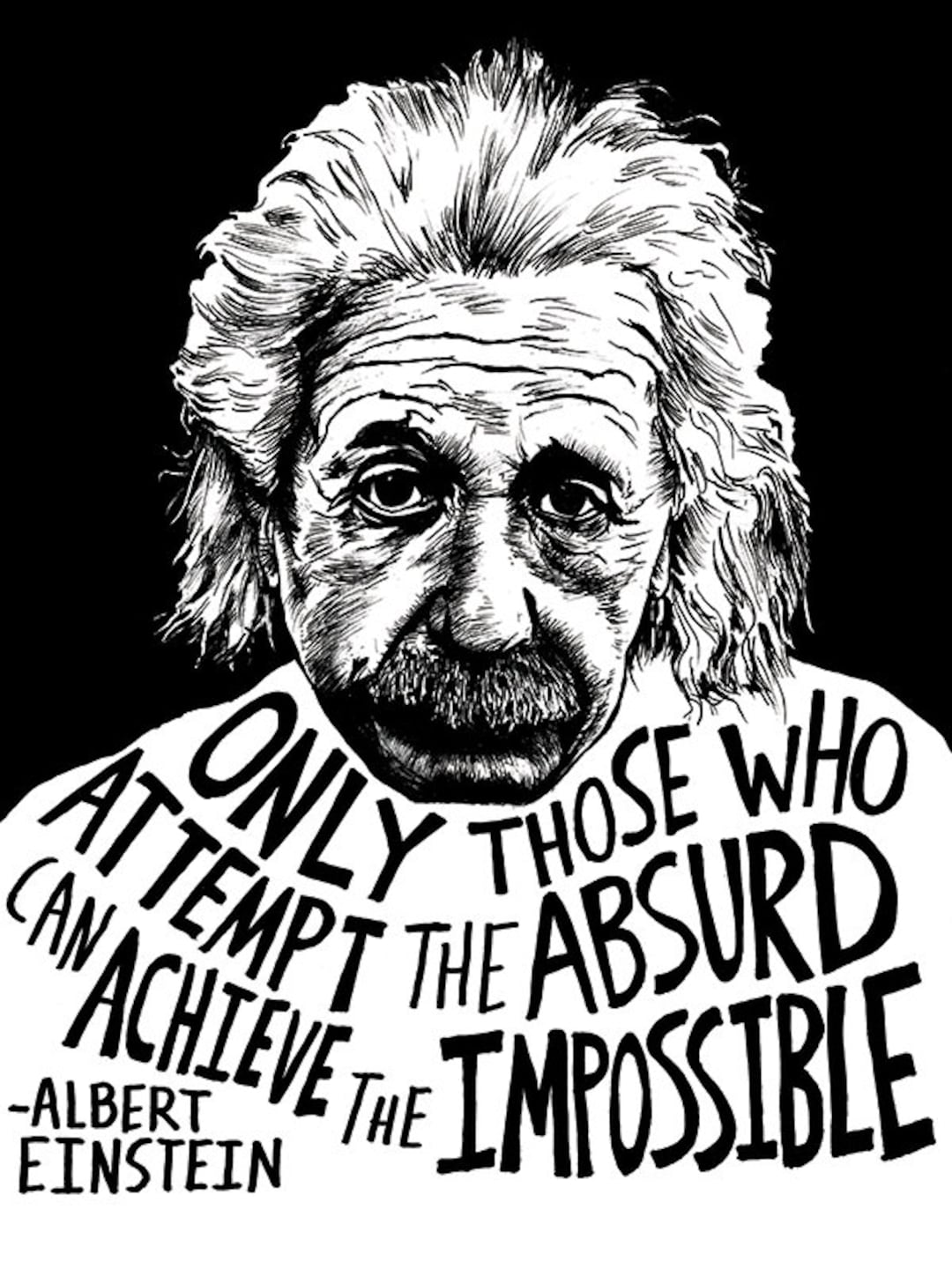 Albert Einstein - Author Portrait & Quote - 12x16 Art Print for ...