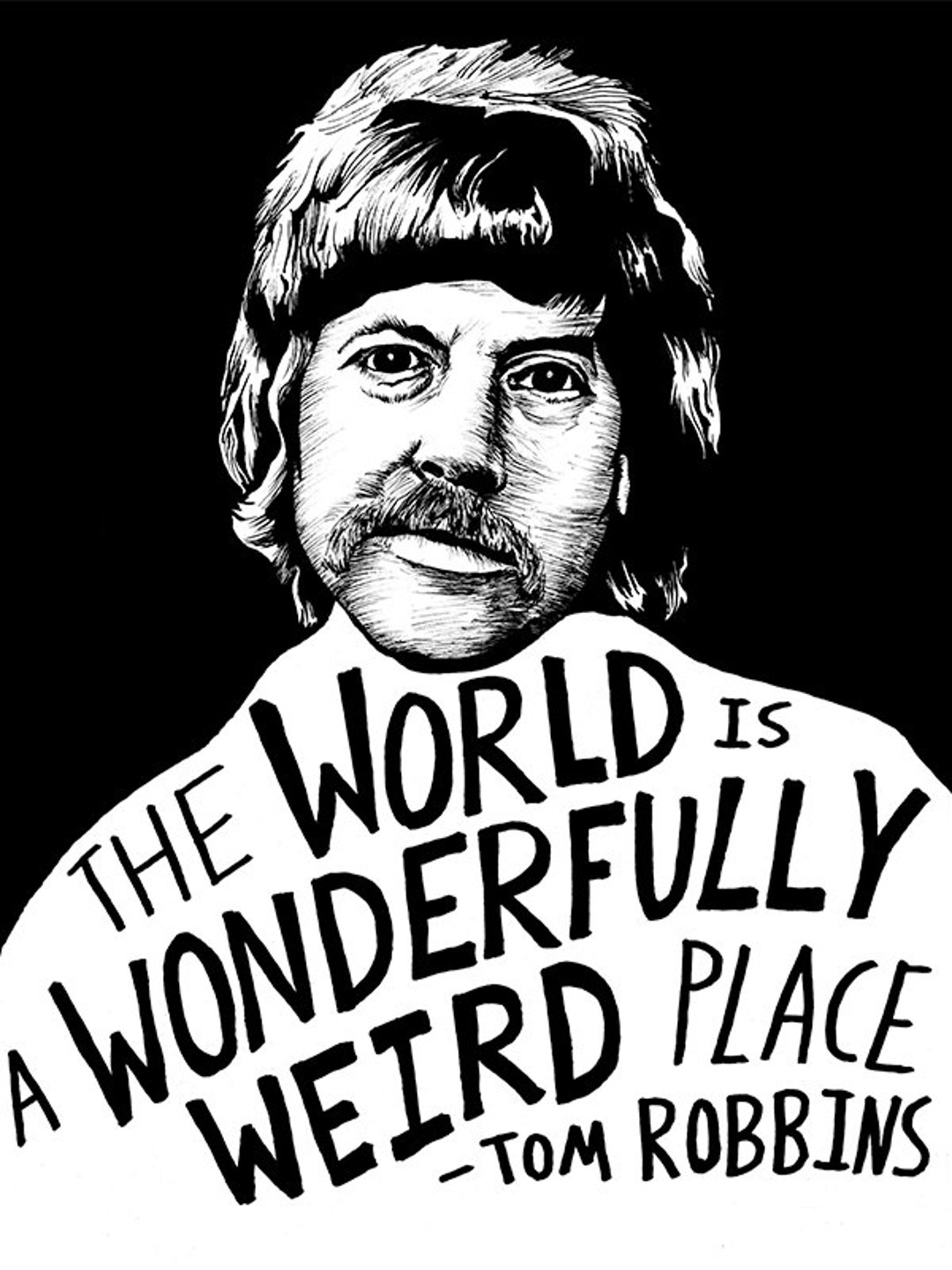 Tom Robbins - Author Portrait & Quote - 12x16 Art Print for Classrooms ...