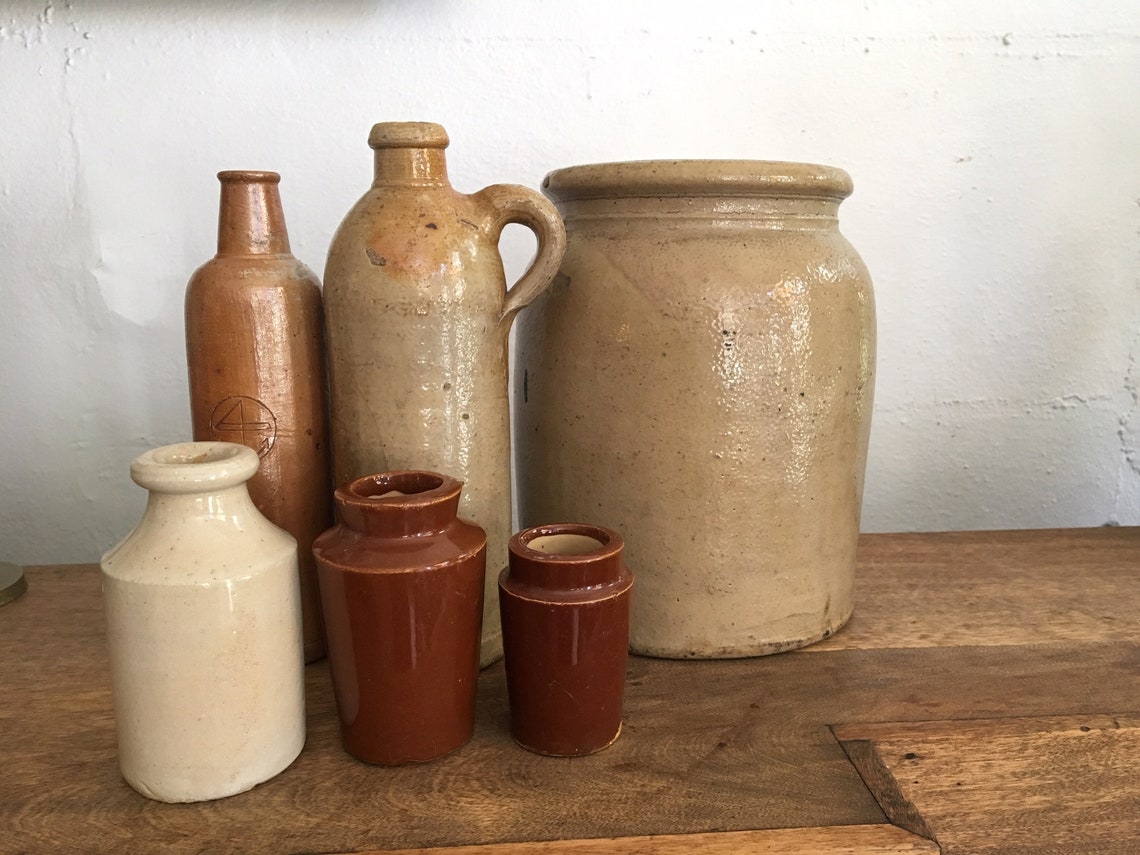 Antique Creamer Pot English Stoneware Plain Pottery from | Etsy