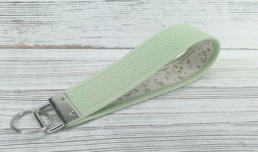 Leather Key Fob, Faux Leather and Fabric Key Fob Lanyard, Very Light ...