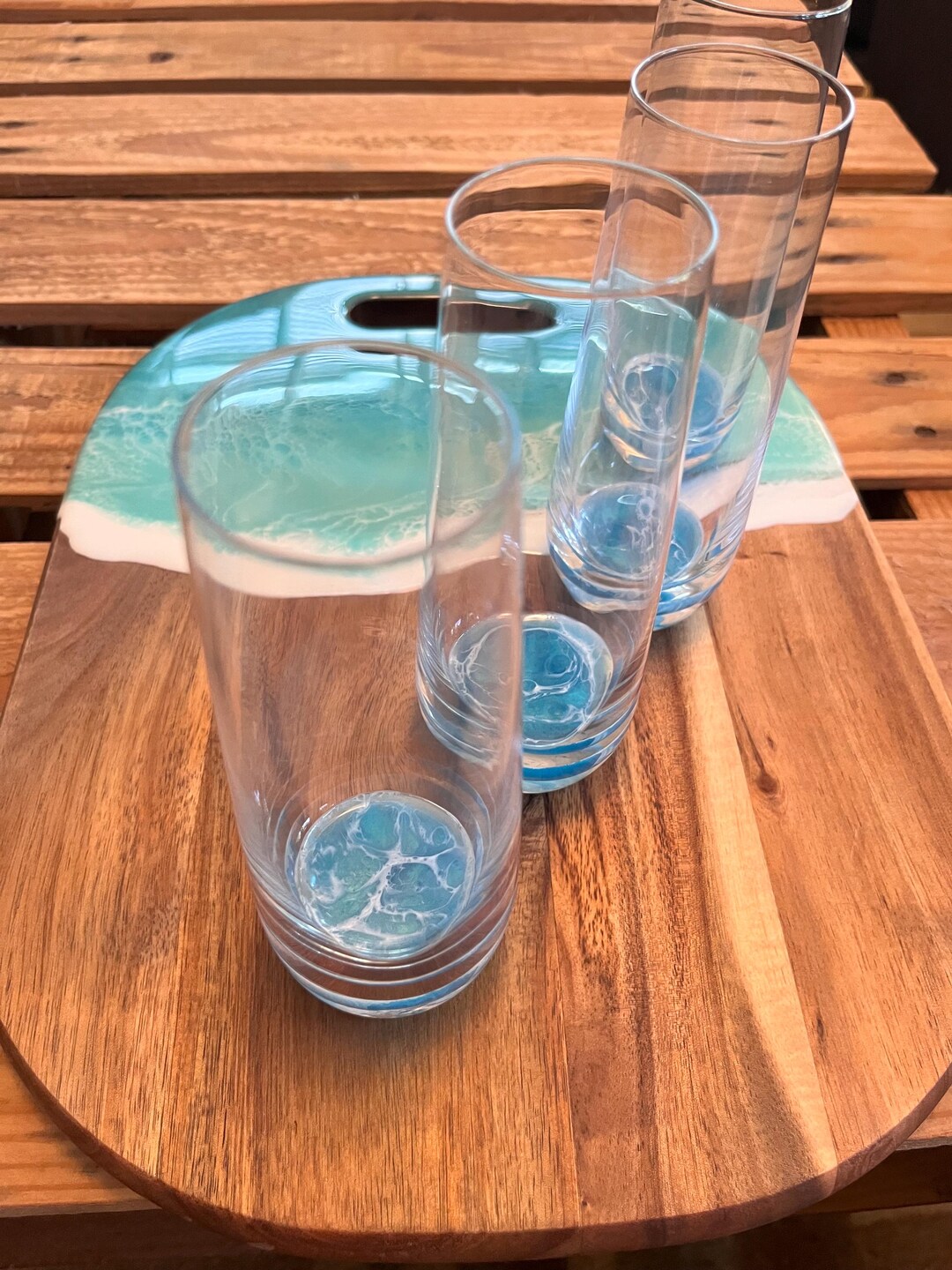 Ocean Resin Champagne Flutes - Etsy