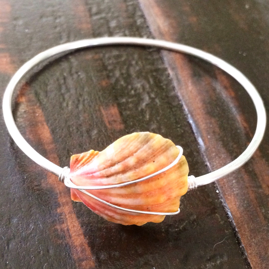 Custom Order Hawaiian Sunrise Shell Bangle - Etsy