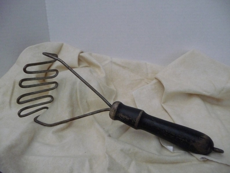 Vintage Wire Potato Masher With Black Handle - Etsy