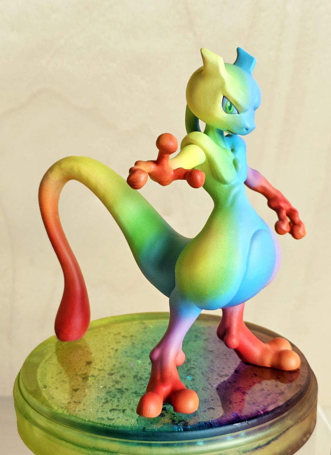 Mewtwo Poké GX Statue - Hand Painted Rainbow Rare - Artist Limited ...