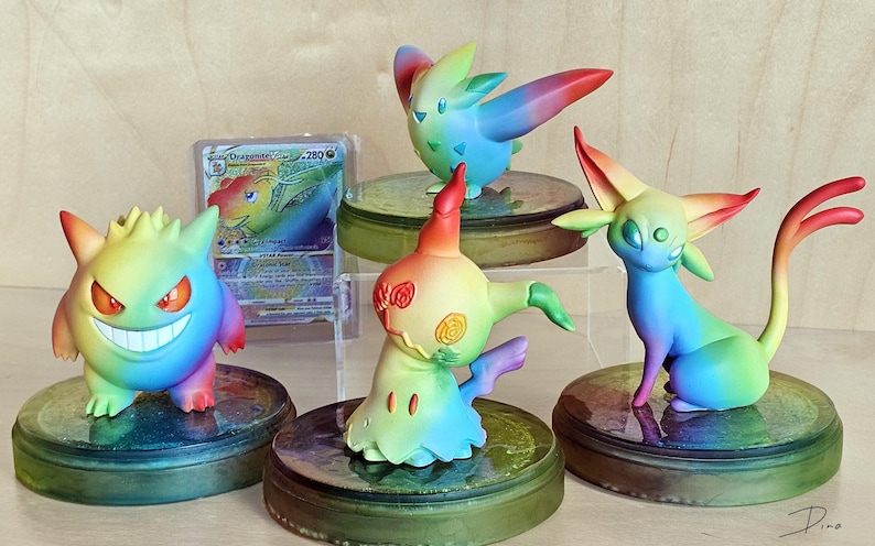 Mimikyu Poké Ghost Statue - Hand Painted Rainbow Rare - Artist Limited ...