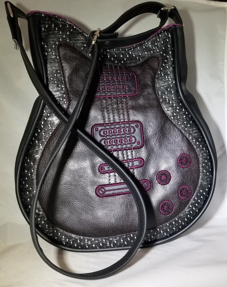Guitar Crossbody Purse Handbag Made With Faux Leather Very - Etsy