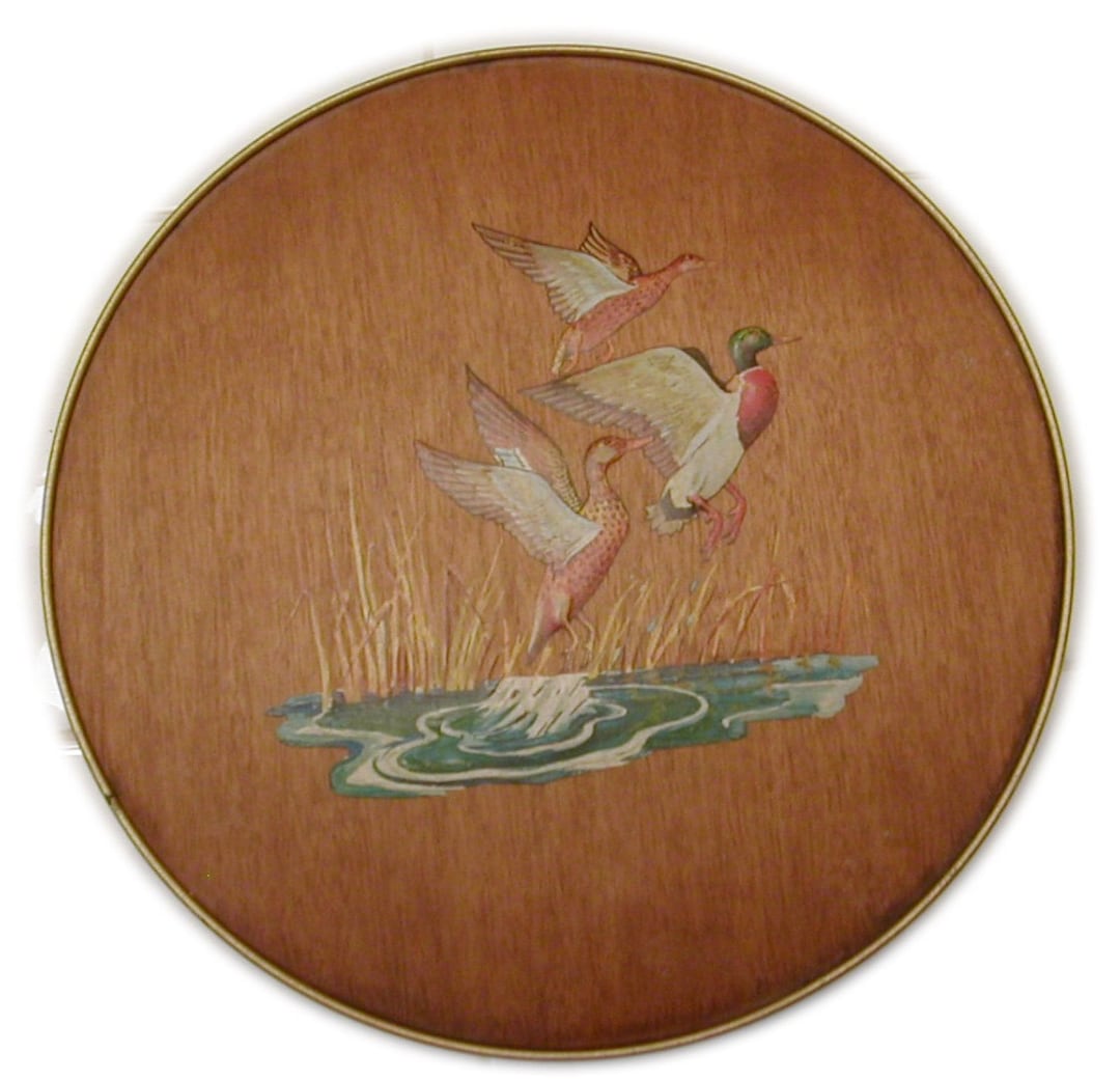 Wood Veneer Metal Candy Box With Mallard Ducks in Flight, for Fathers ...