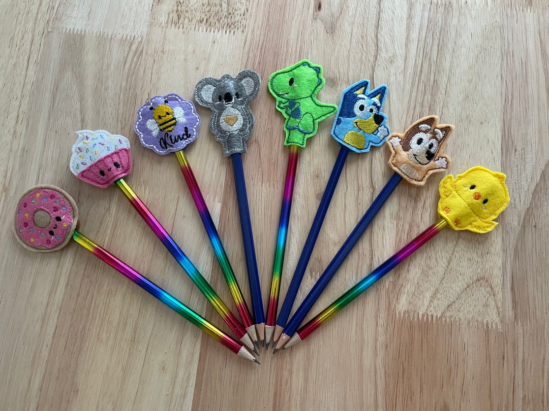 Pencil Topper Bluey Bingo Dinosaur Cupcake Donut Koala Be Kind Chick - Etsy