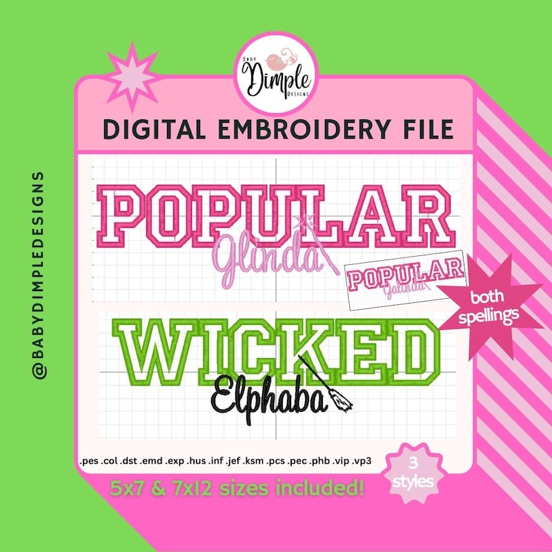 Wicked Embroidery Designs - Etsy
