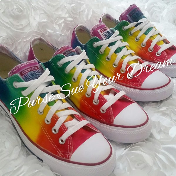 Rainbow Converse - Etsy