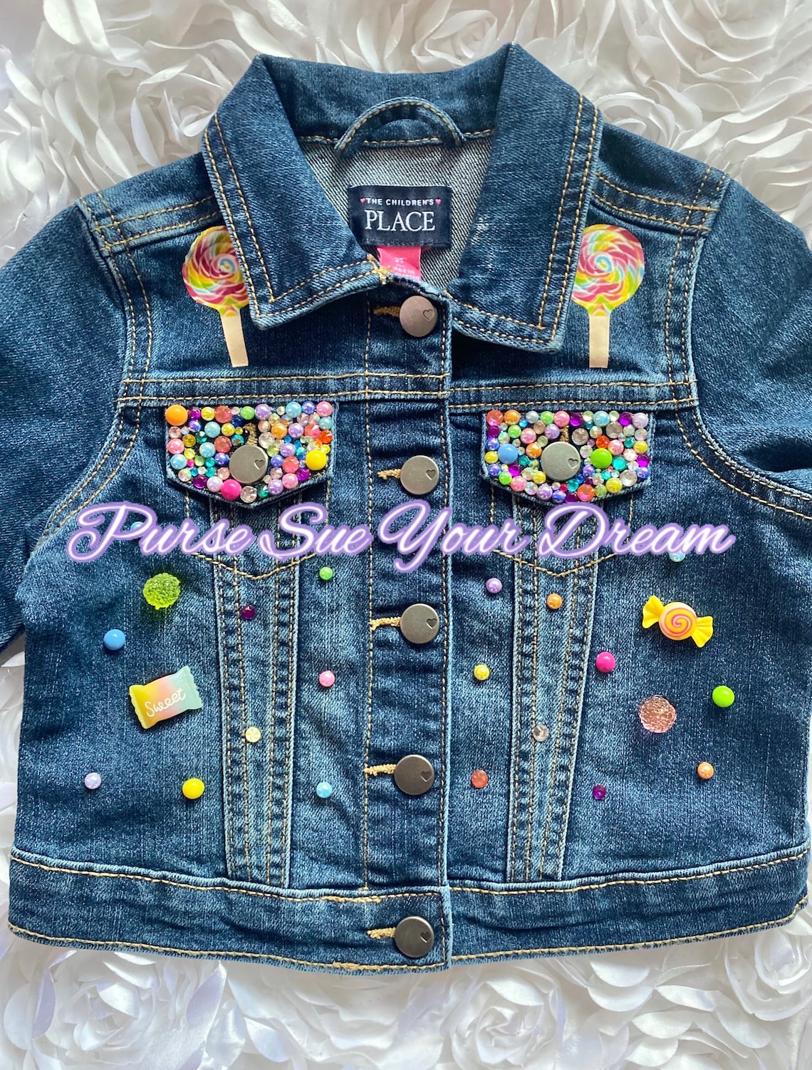Custom Candy Themed Jean Jacket Candy Birthday Candyland - Etsy