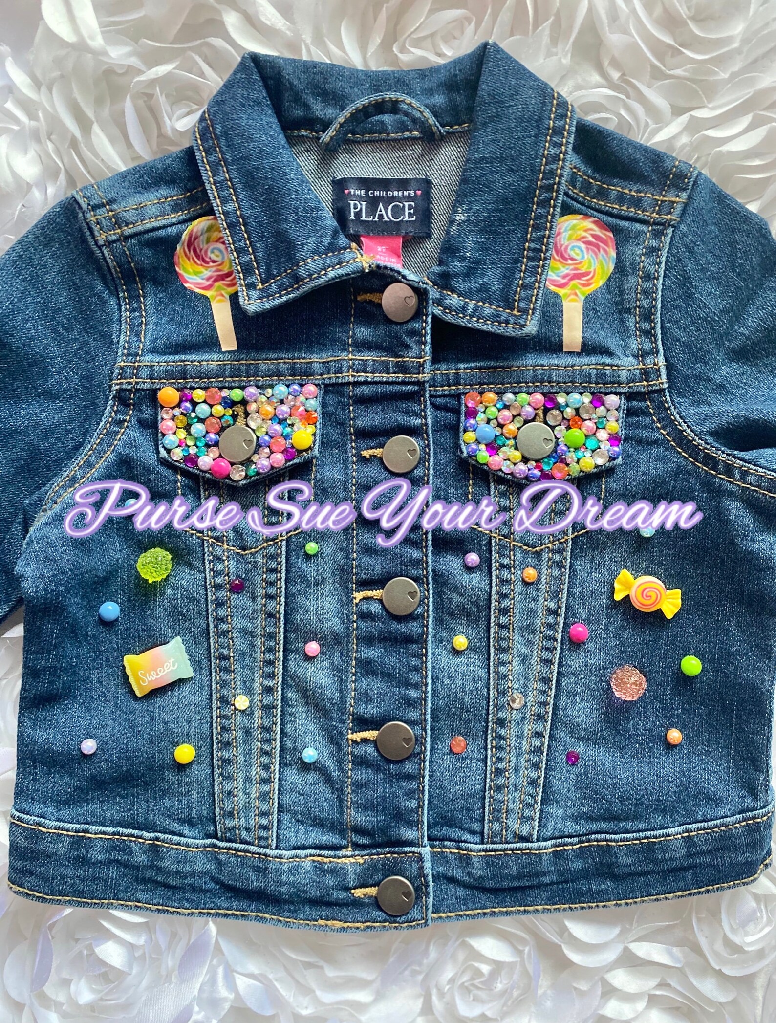 Custom Candy Themed Jean Jacket Candy Birthday Candyland - Etsy