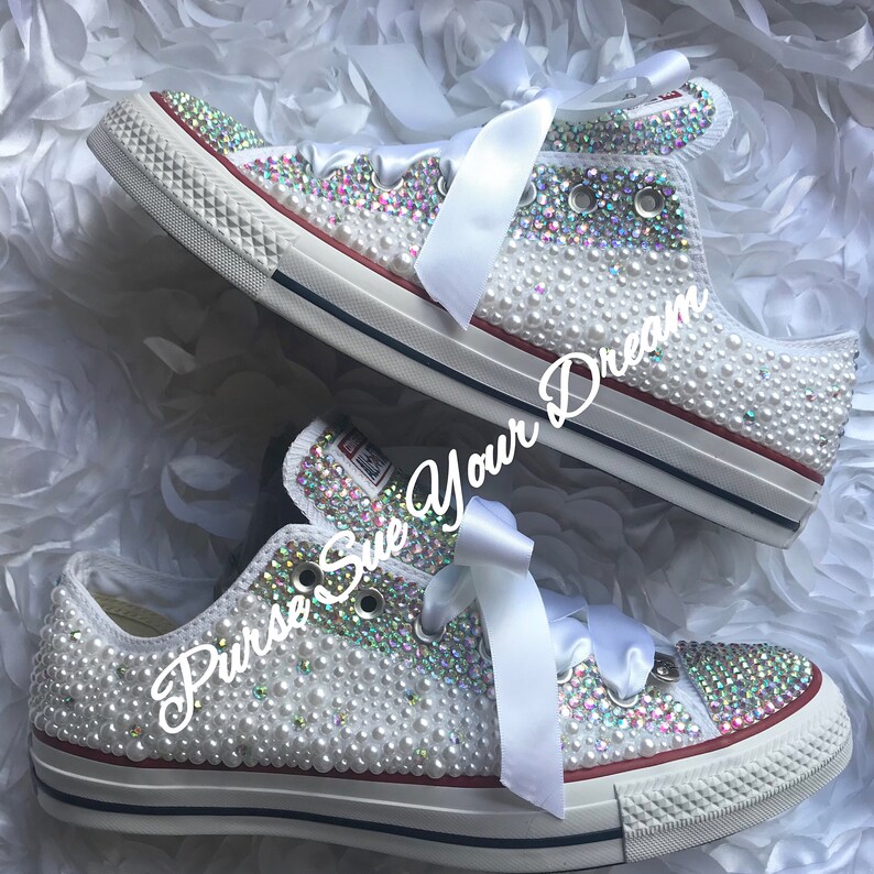 Bridal Pearl and Crystal Rhinestone Converse Wedding Shoes - Etsy