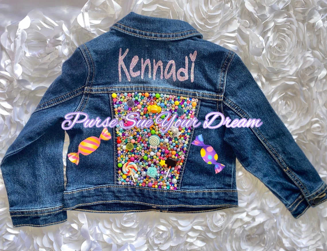 Custom Candy Themed Jean Jacket Candy Birthday Candyland - Etsy