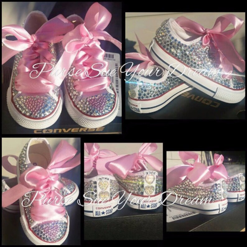 Custom Swarovski Crystal Rhinestone Converse Shoes Flower | Etsy