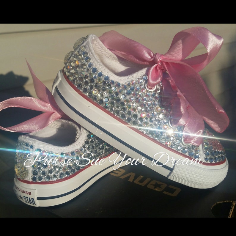 Custom Swarovski Crystal Rhinestone Converse Shoes Flower | Etsy
