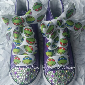 Swarovski Crystal Rhinestone Ninja Turtle Birthday Converse Shoes ...