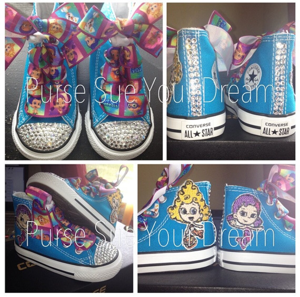 Bubble Guppies Crystal Rhinestone Converse Shoes Bubble - Etsy
