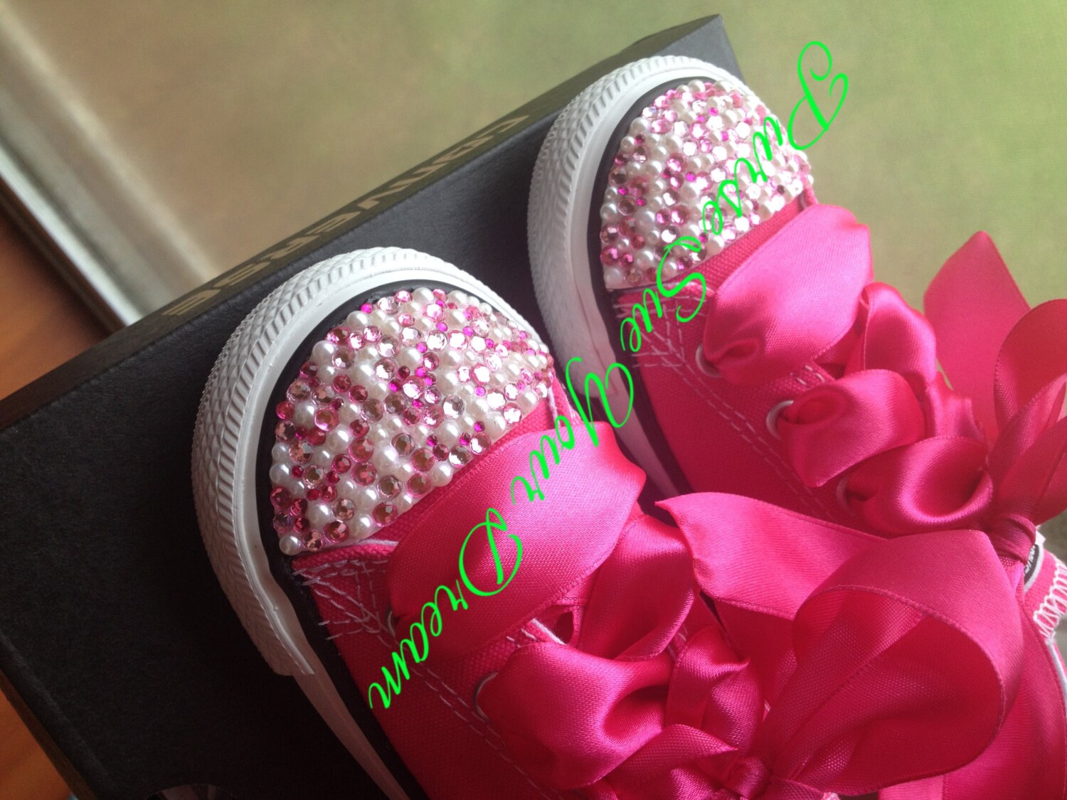 Swarovski Crystal Rhinestone and Pearl Designed Converse | Etsy