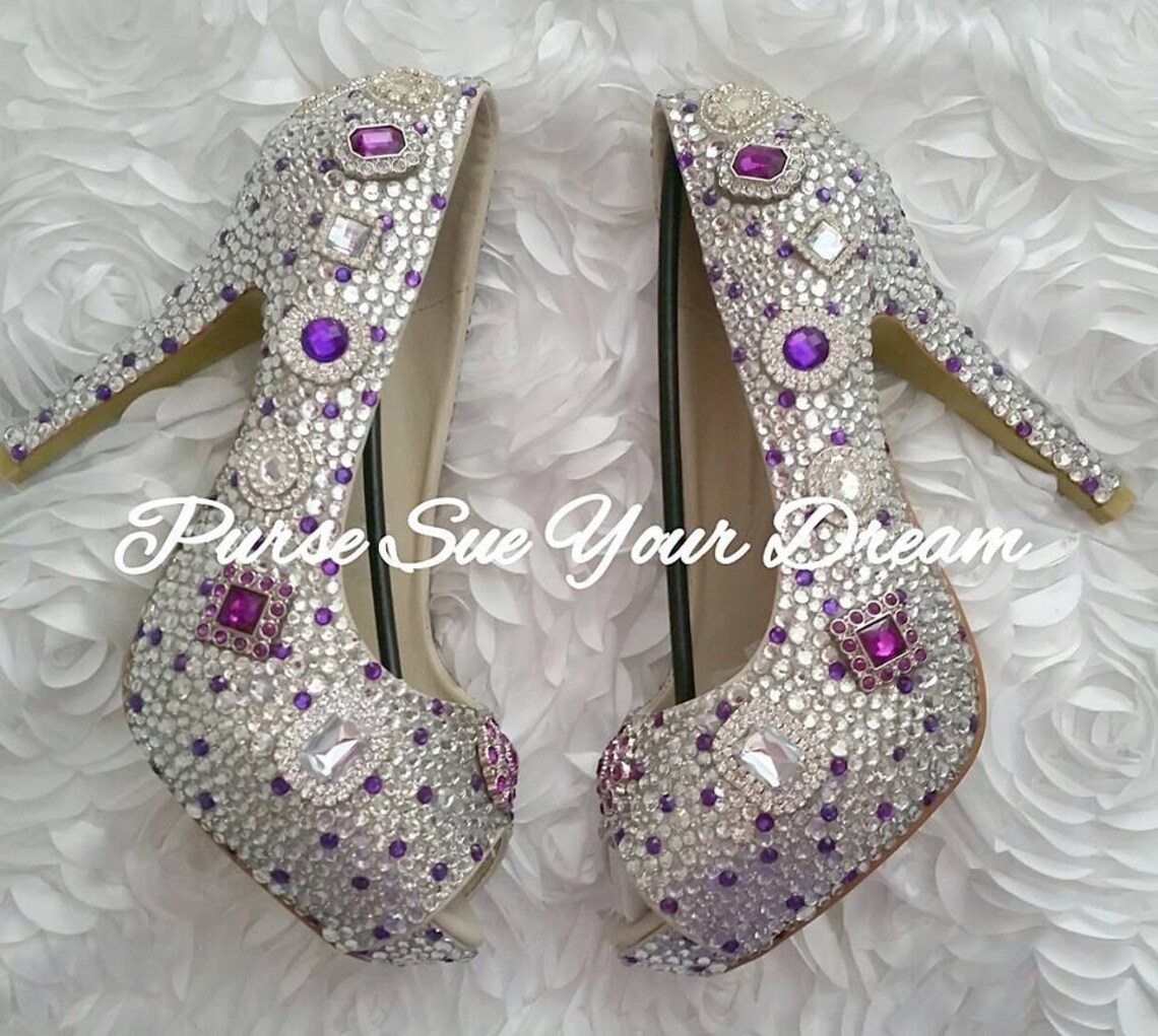 Swarovski Crystal Custom Platform Pumps Swarovski Crystal - Etsy