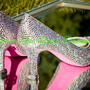 Custom Bridal Crystal Rhinestone Heels Wedding Heels Swarovski Crystal ...