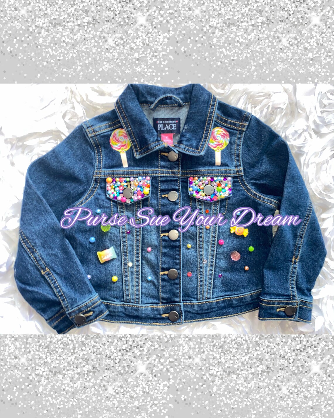Custom Candy Themed Jean Jacket Candy Birthday Candyland - Etsy