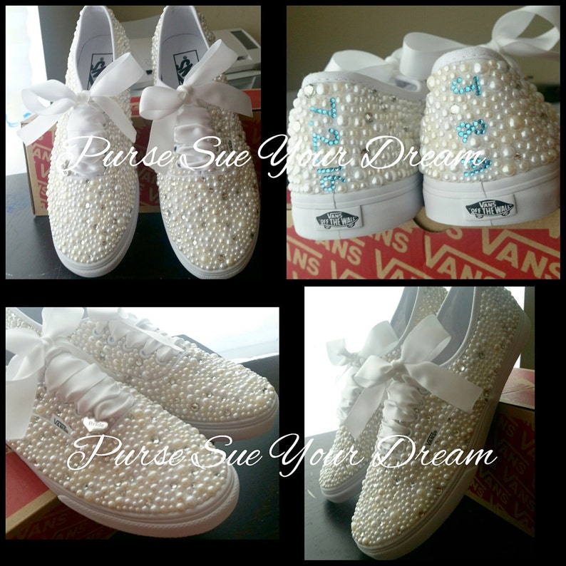 Custom Pearl and Crystal Rhinestone Bridal Vans Wedding Shoes - Etsy