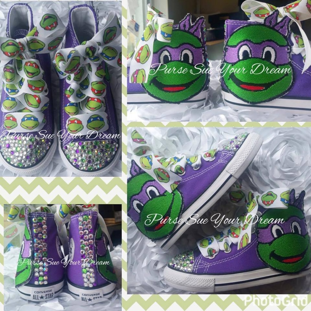 Swarovski Crystal Rhinestone Ninja Turtle Birthday Converse Shoes ...
