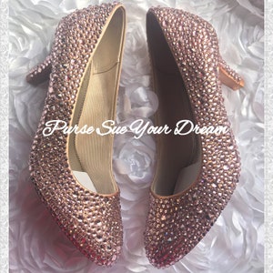 Swarovski Rose Gold Custom Bridal Crystal Rhinestone Heels Wedding ...